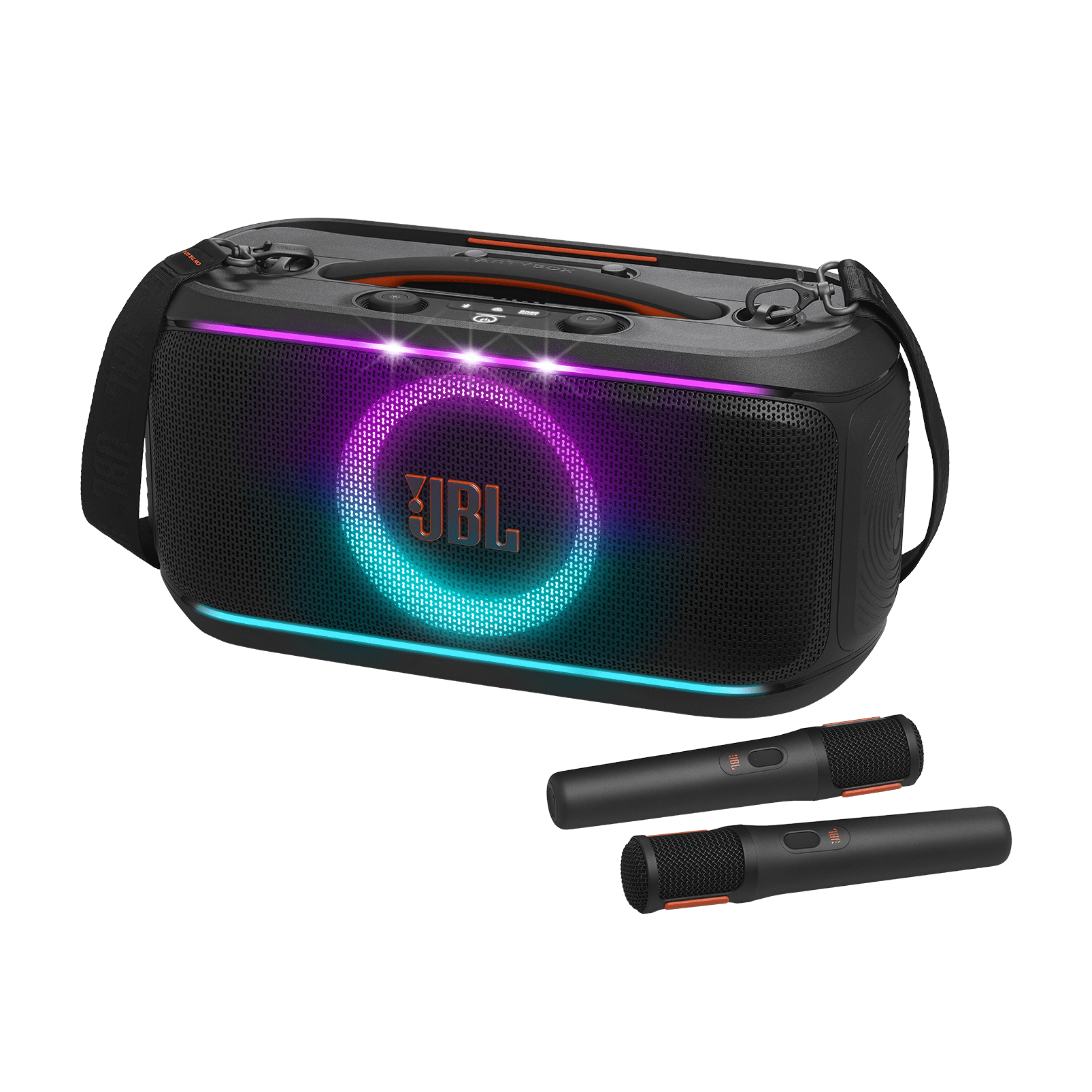 JBL PartyBox On-the-Go 2 Portable Bluetooth Speaker with 2 Wireless ...